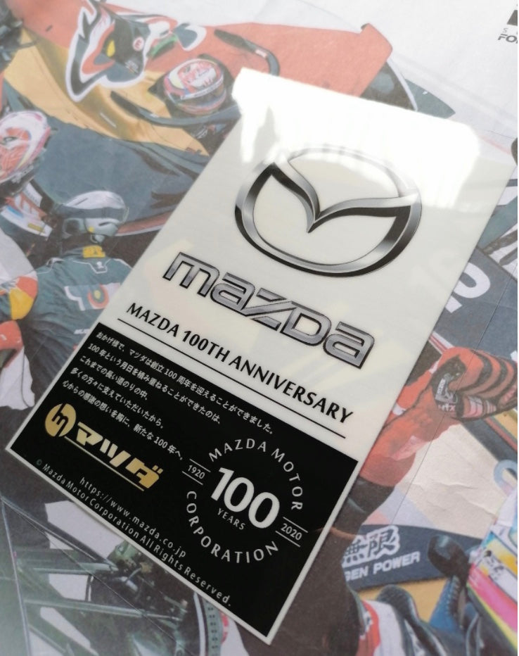 Mazda 100th Anniversary Commemorative Sticker Center Cap and Badge ...